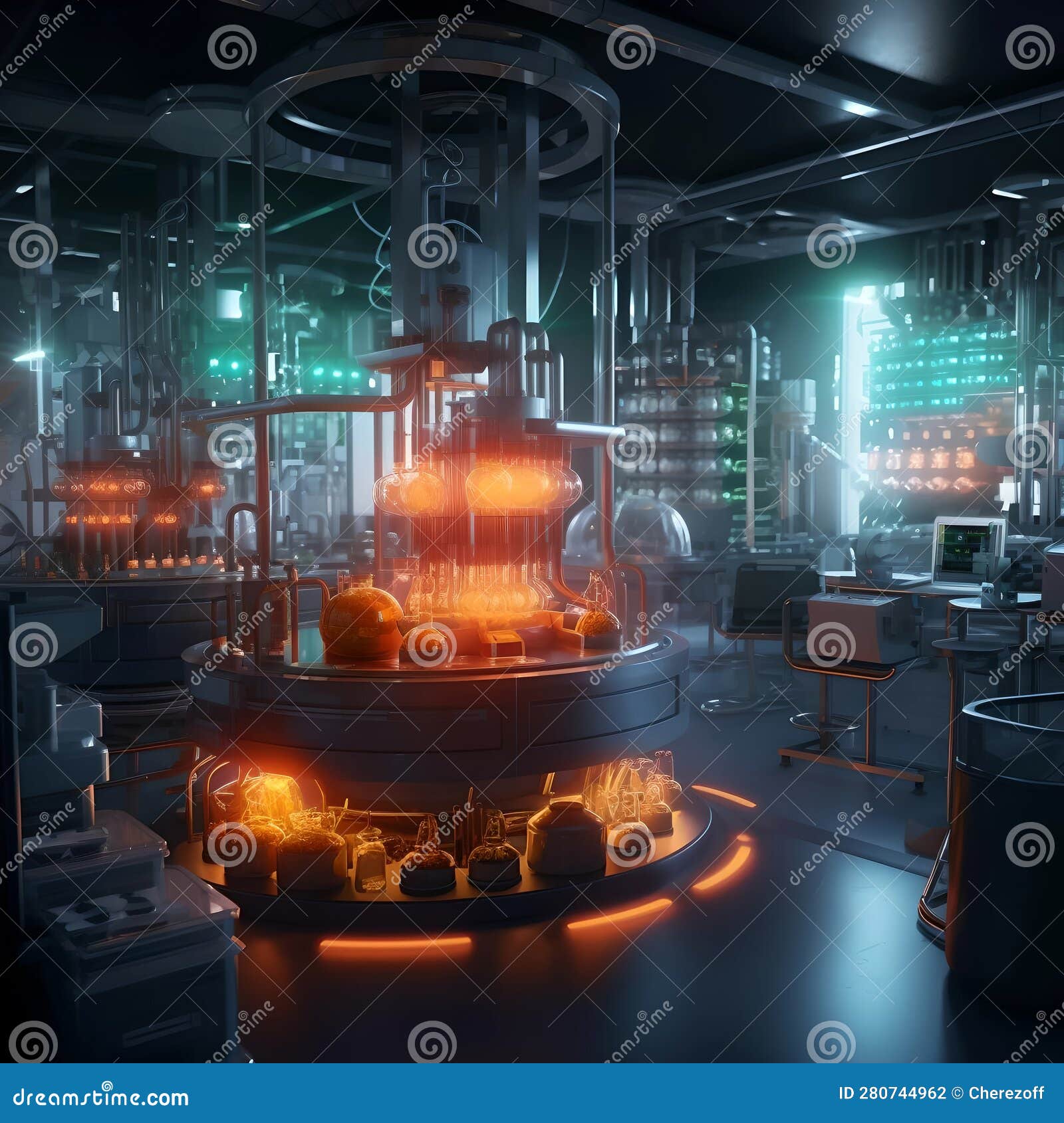 The Laboratory of the Future Stock Illustration - Illustration of ...