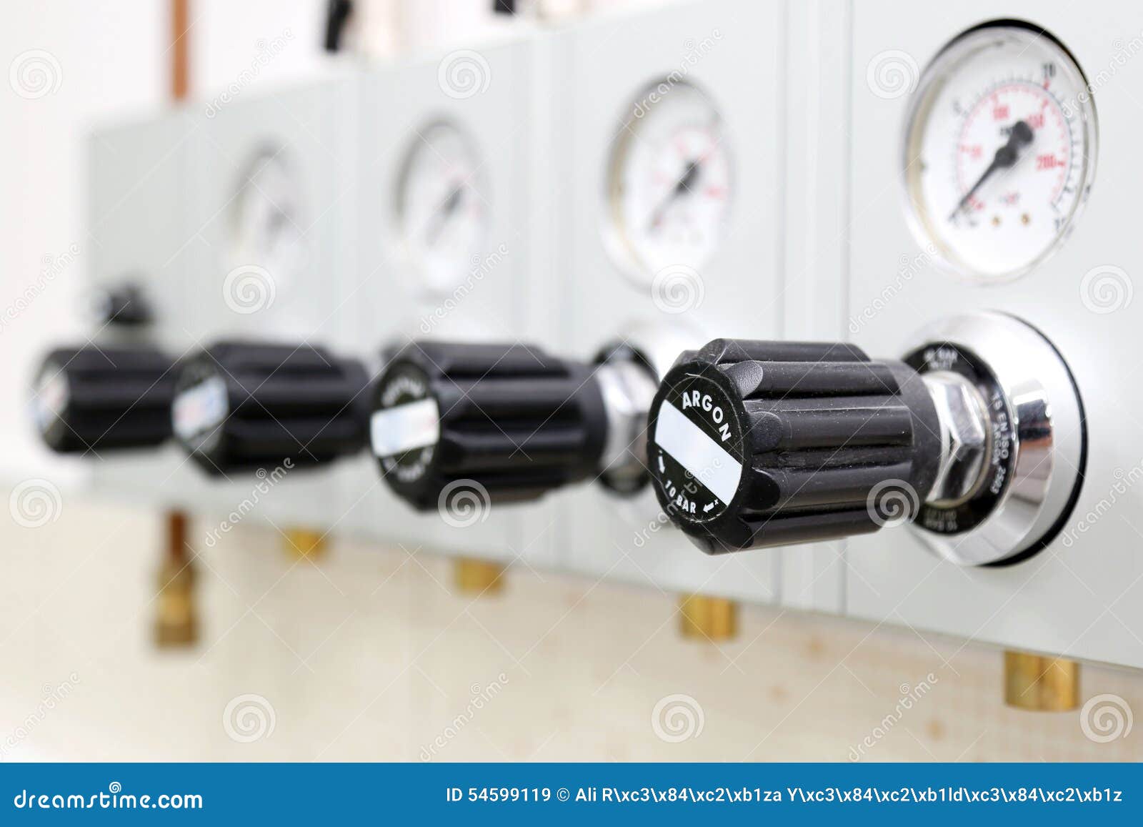 Laboratory Gas Control Panel Stock Image - Image of control, button ...