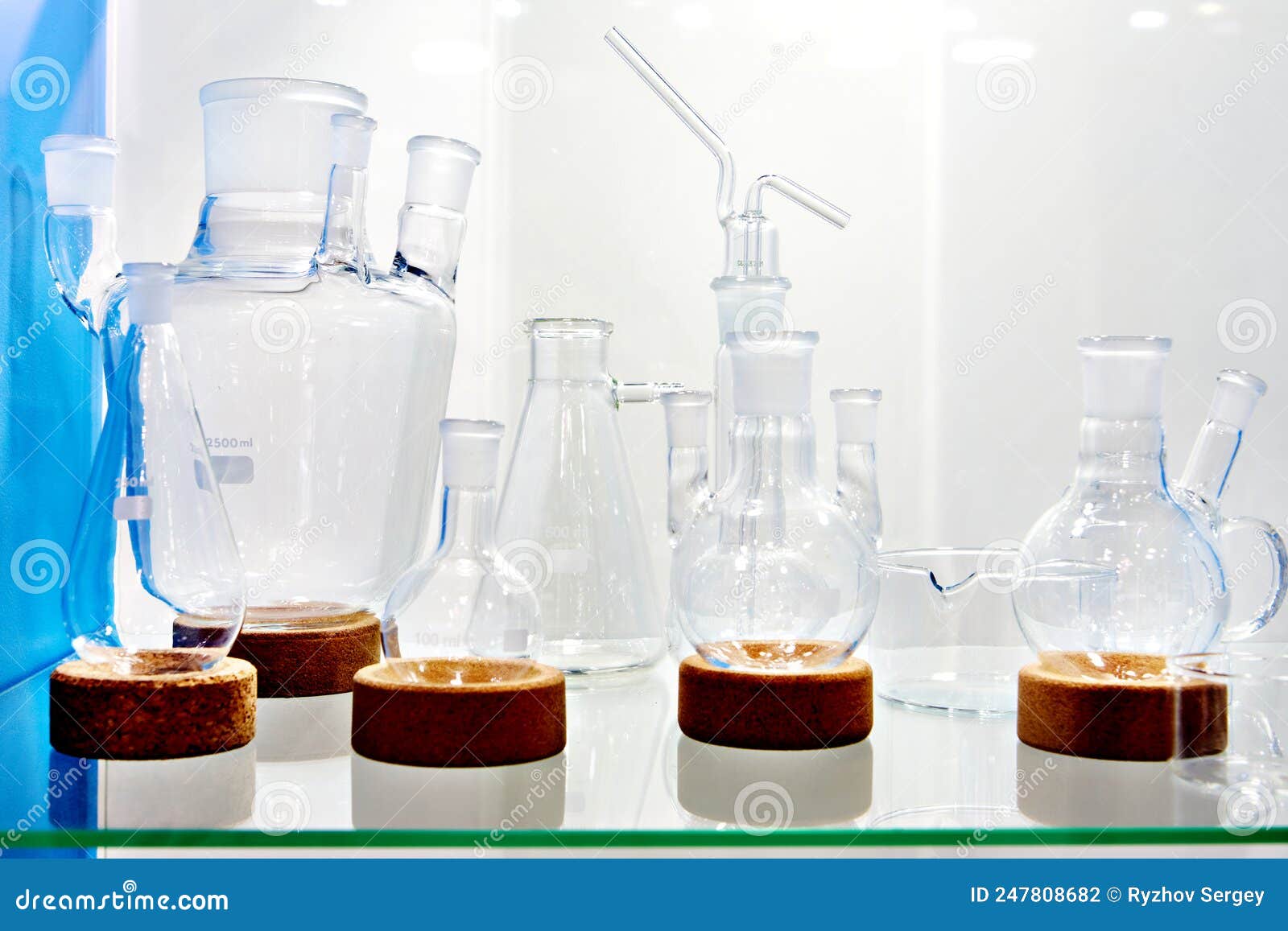 Laboratory Glass Bottles and Flasks Stock Photo - Image of beaker ...