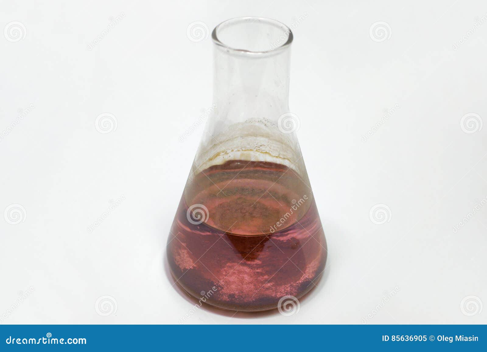 Laboratory Glass Flask, Full of Pink Solution Stock Image - Image of ...