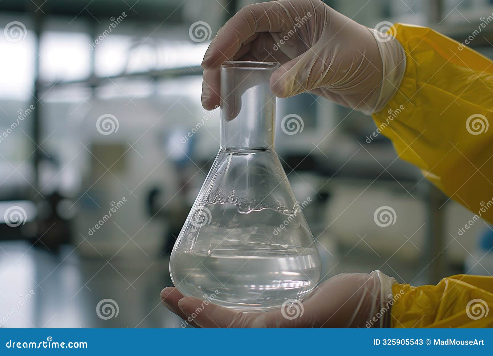 Laboratory Glass Flask in the Hands of a Scientist, Scientific Research ...