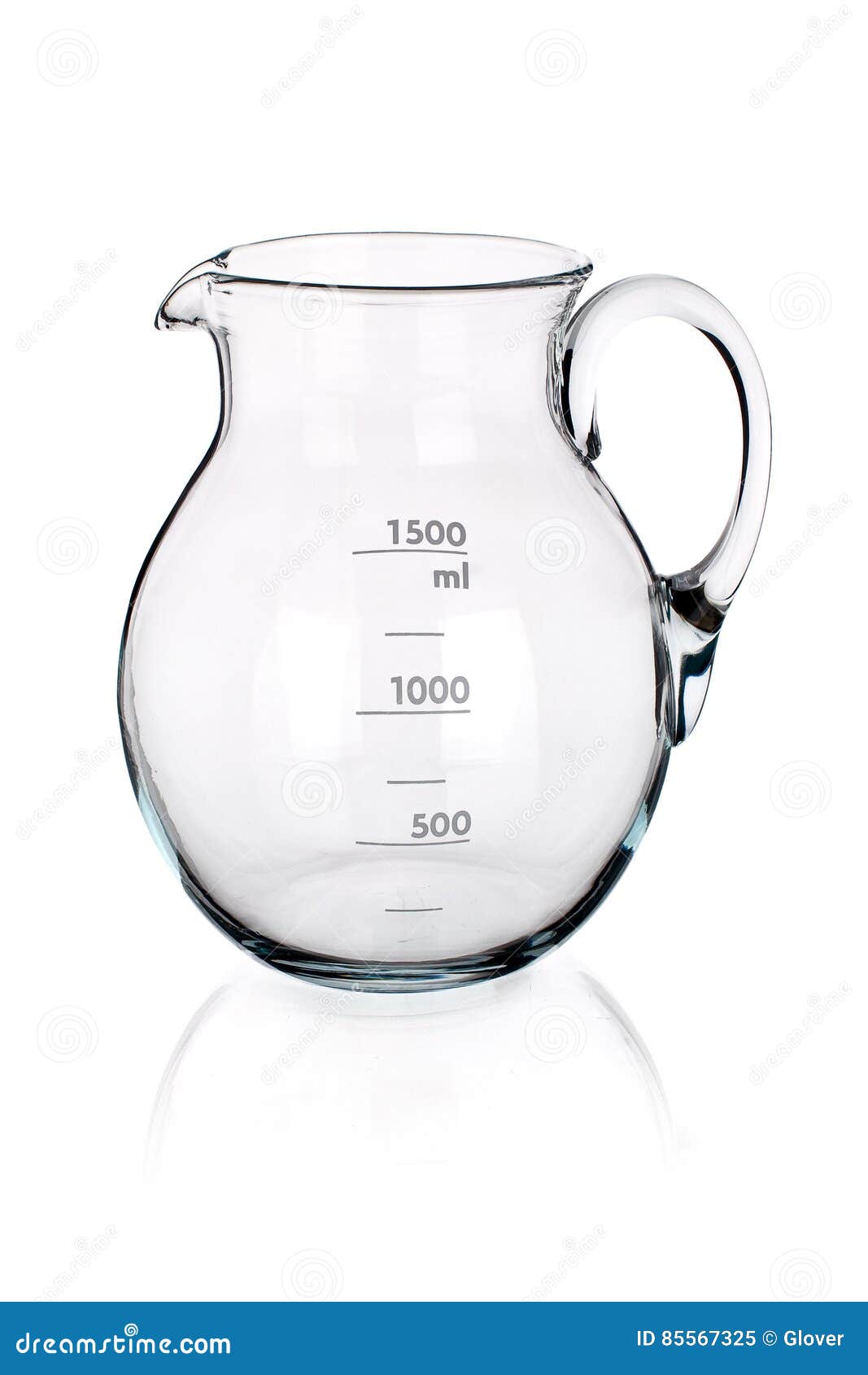 Laboratory Glass Pitcher Isolated on White Stock Image - Image of ...