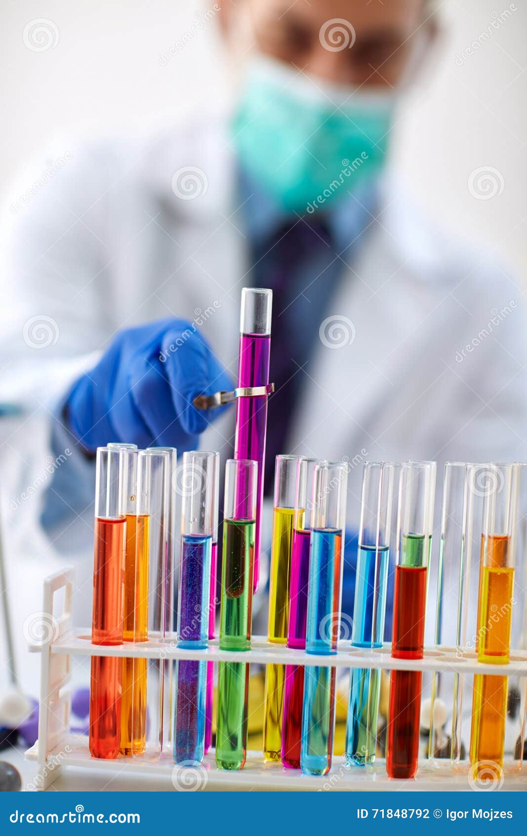 Laboratory Glass Test Tubes Filled with Liquid for an Experiment Stock ...