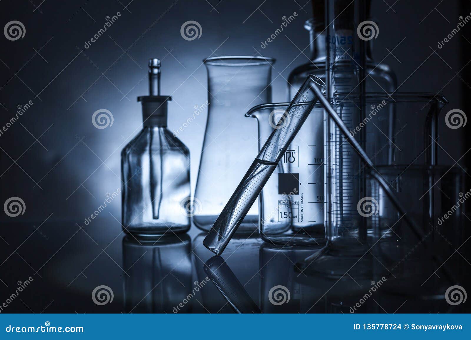 Laboratory Glass Tubes and Tools Stock Photo - Image of light ...