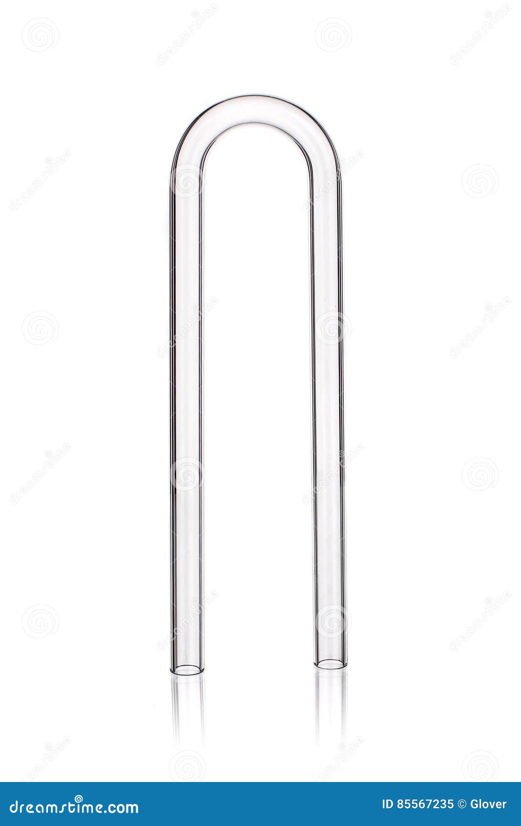 Laboratory Glass U Tube Isolated on White Stock Image - Image of fluid ...