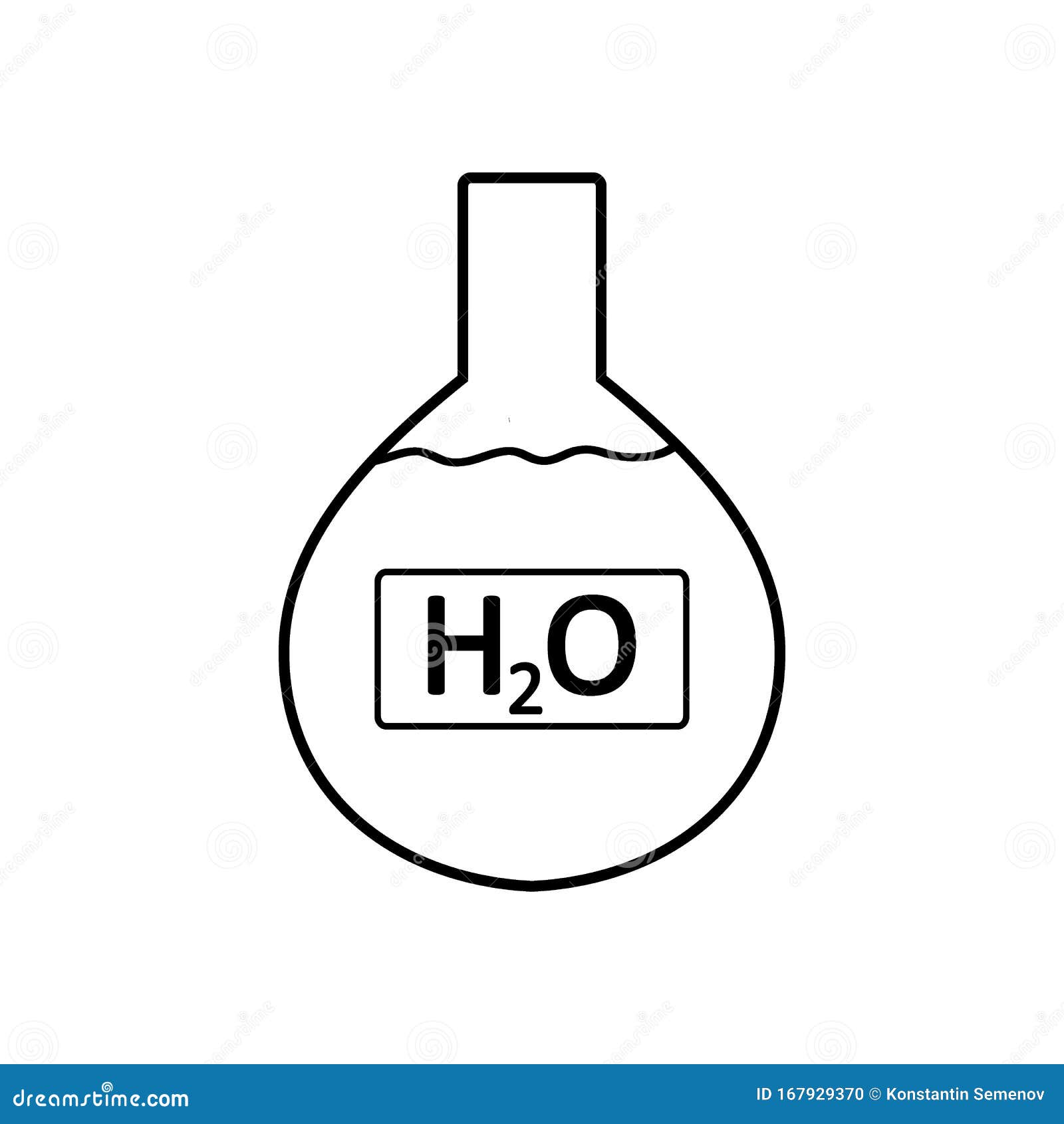 Laboratory Glass with Water Stock Illustration - Illustration of ...