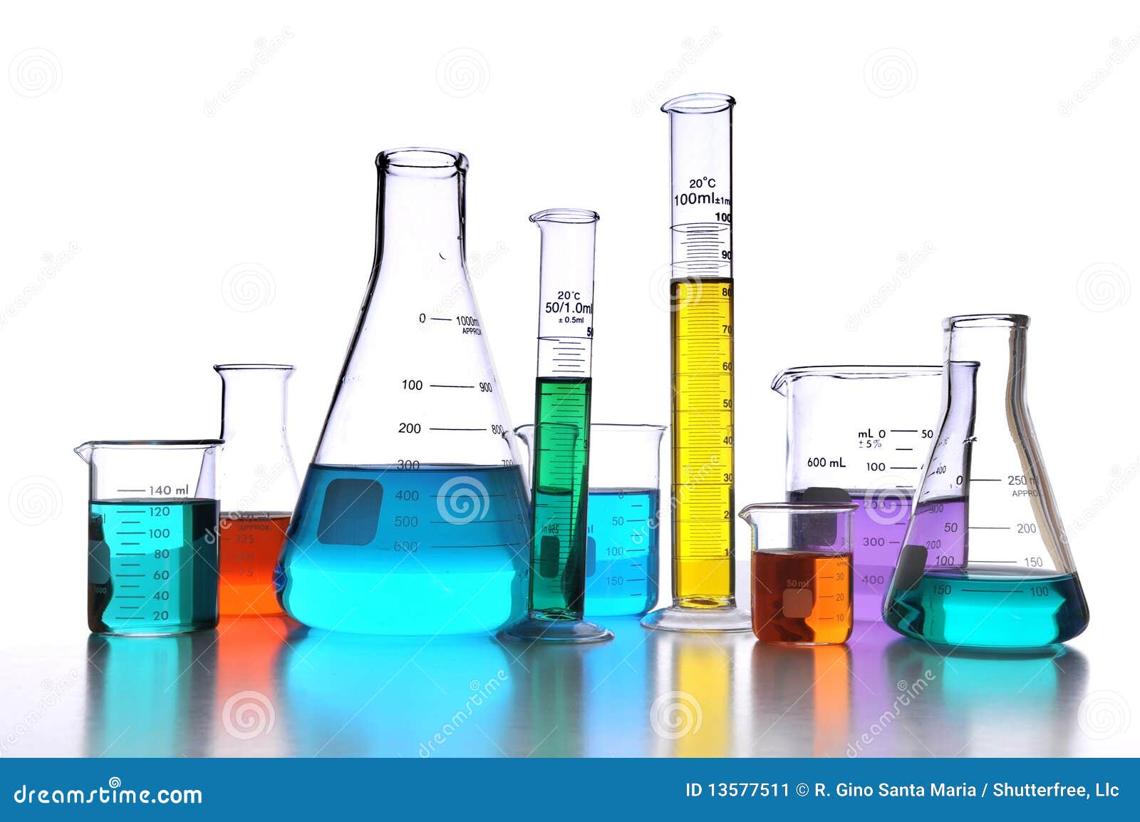 Lab. Laboratory Glassware Set On A Background Stock Image ...