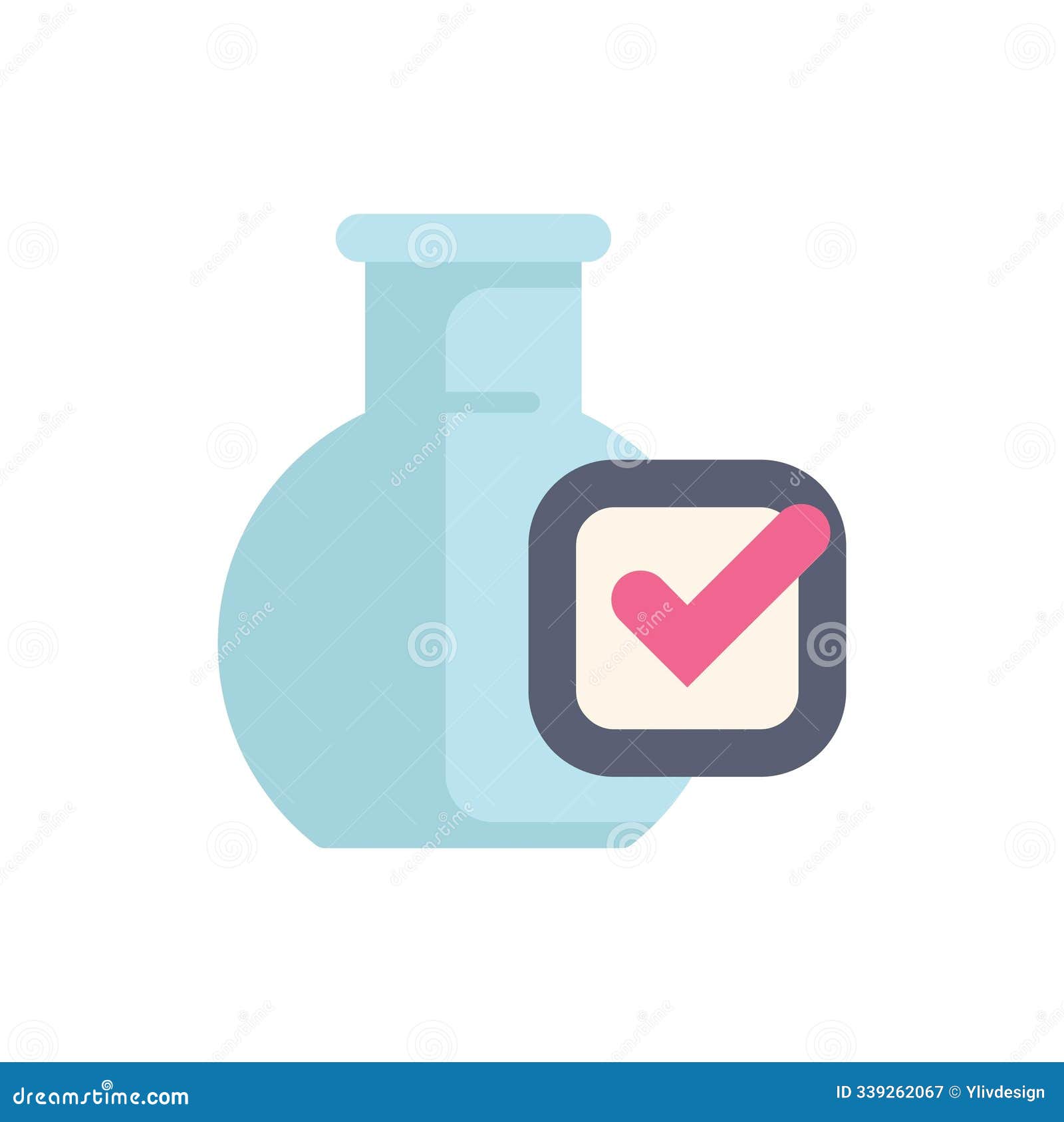 Laboratory Glassware Beaker Receiving Passing Check Mark Symbol Icon ...