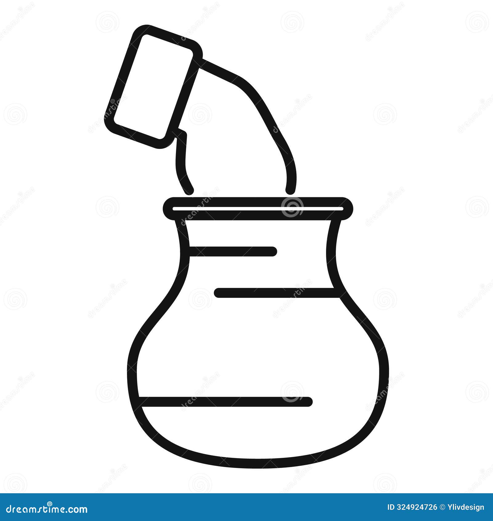 Laboratory Glassware Being Filled with Liquid Icon Stock Illustration ...