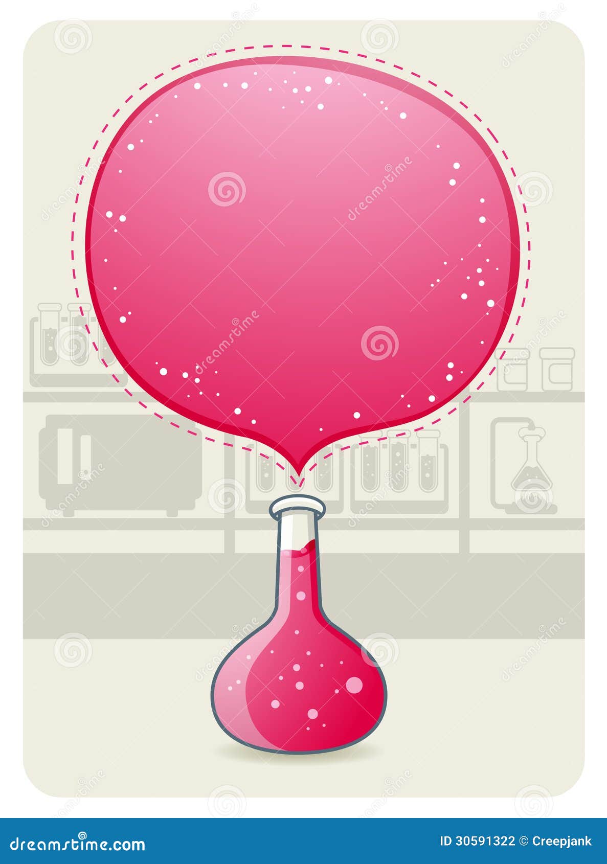 Laboratory Glassware with a Big Bubble Stock Illustration ...