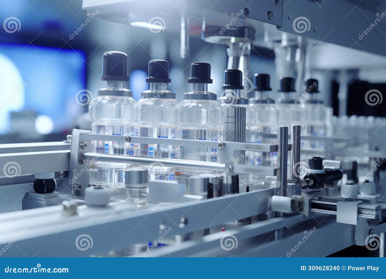 Laboratory Glassware on a Conveyor Belt in a Modern Factory Stock Photo ...