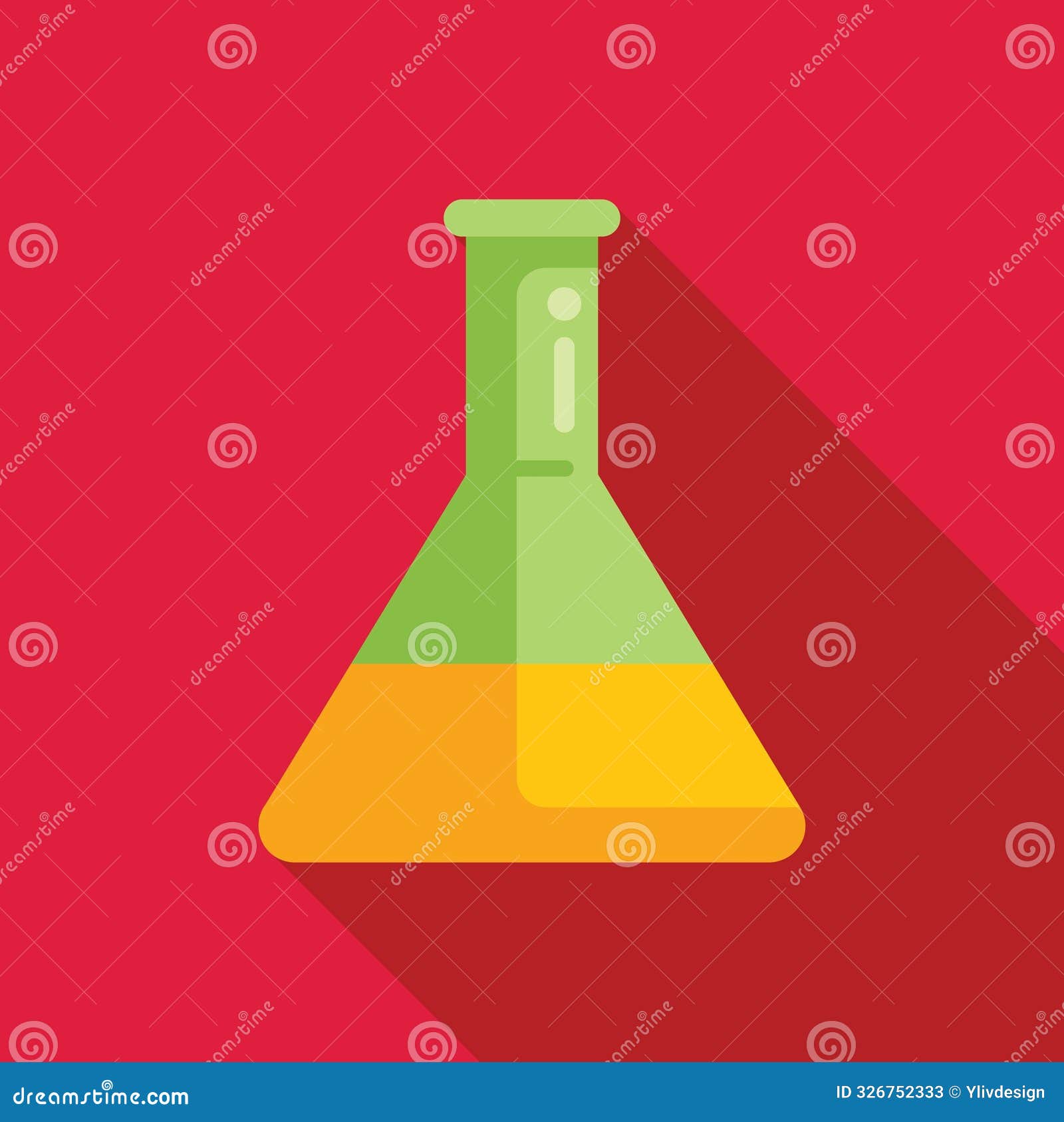 Laboratory Glassware Icon Depicting Erlenmeyer Flask Containing Liquid ...