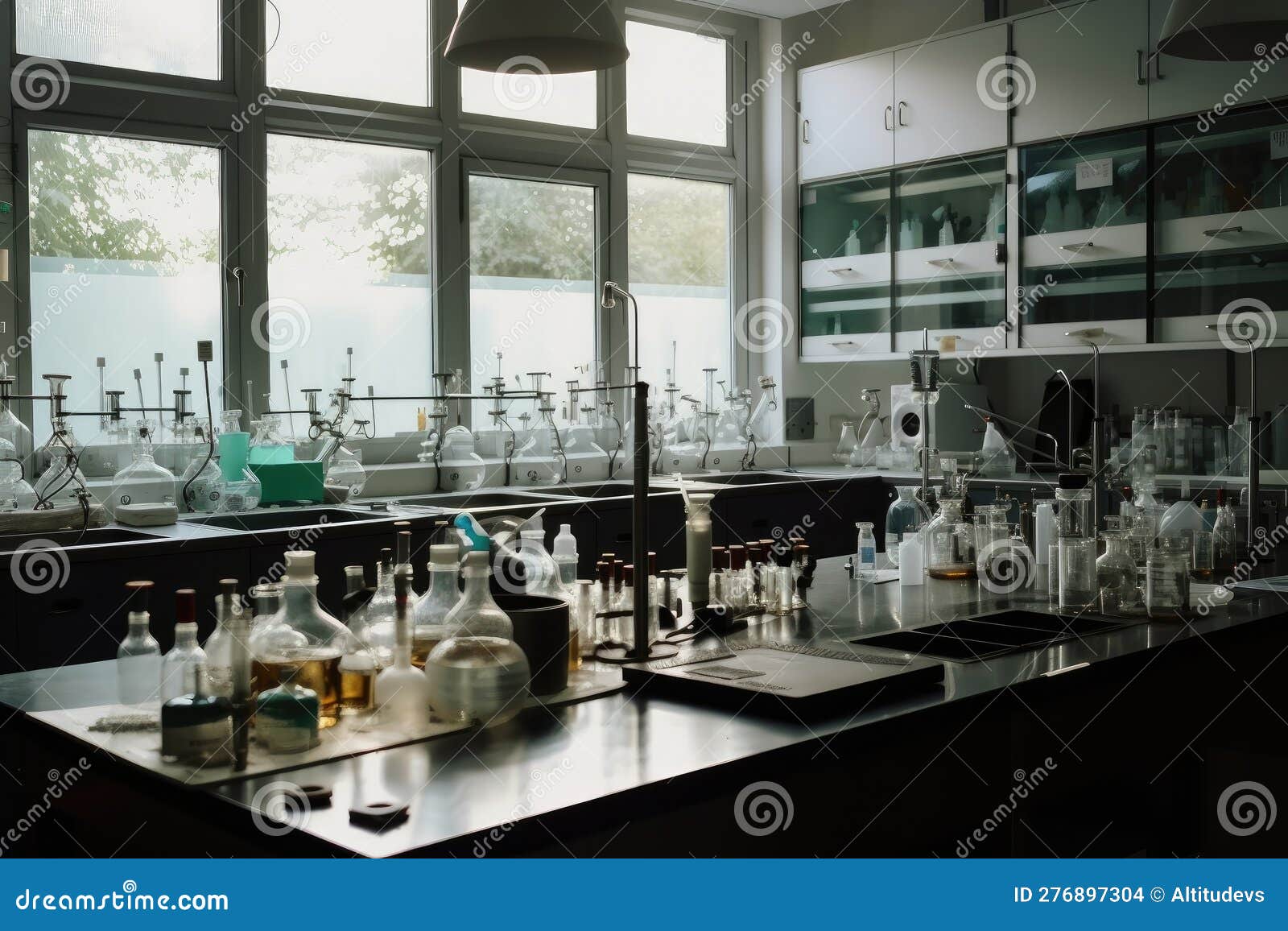 Laboratory with Glassware, Instruments, and Tools for Conducting ...