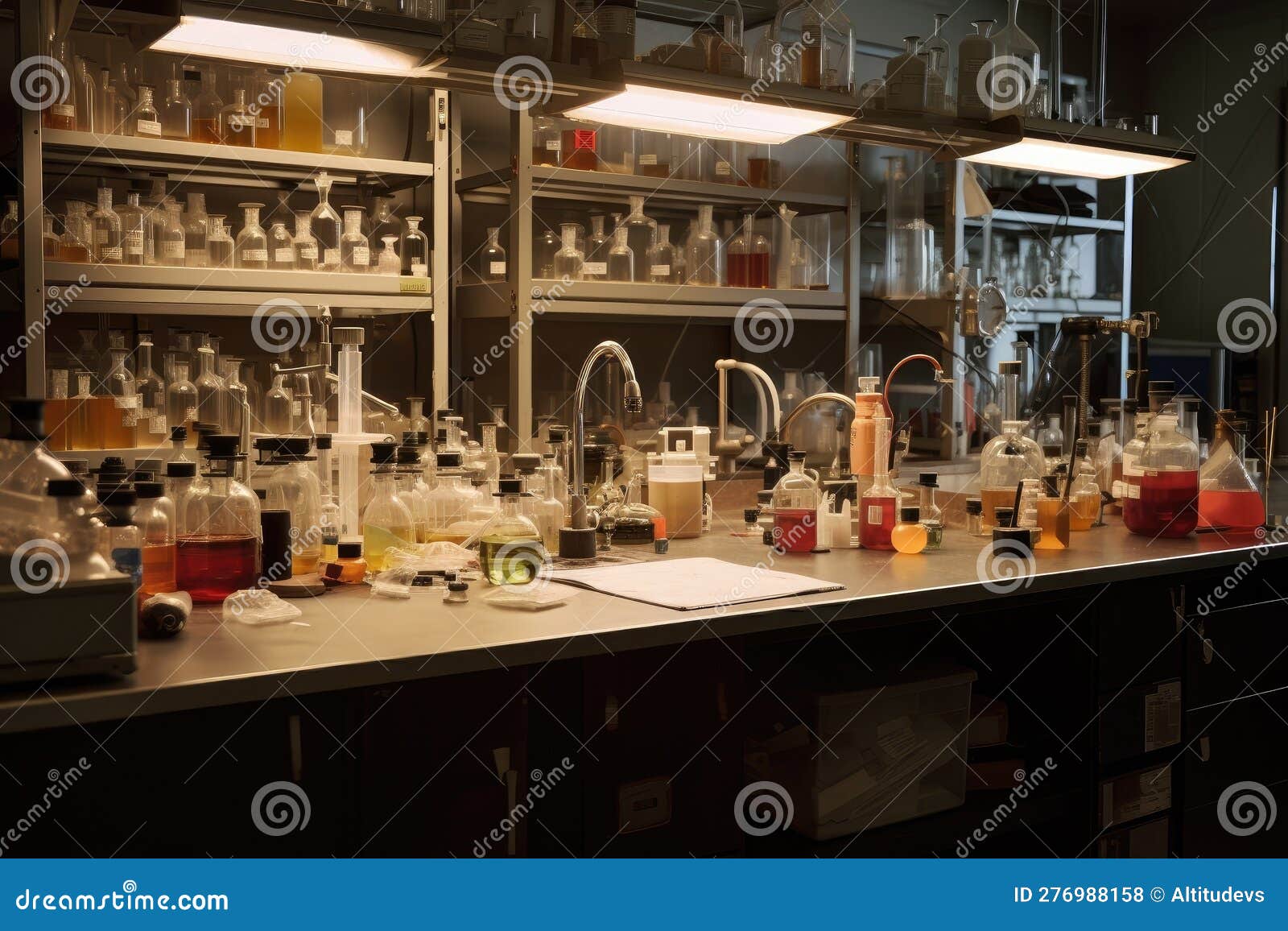 Laboratory with Glassware, Instruments, and Tools for Conducting ...
