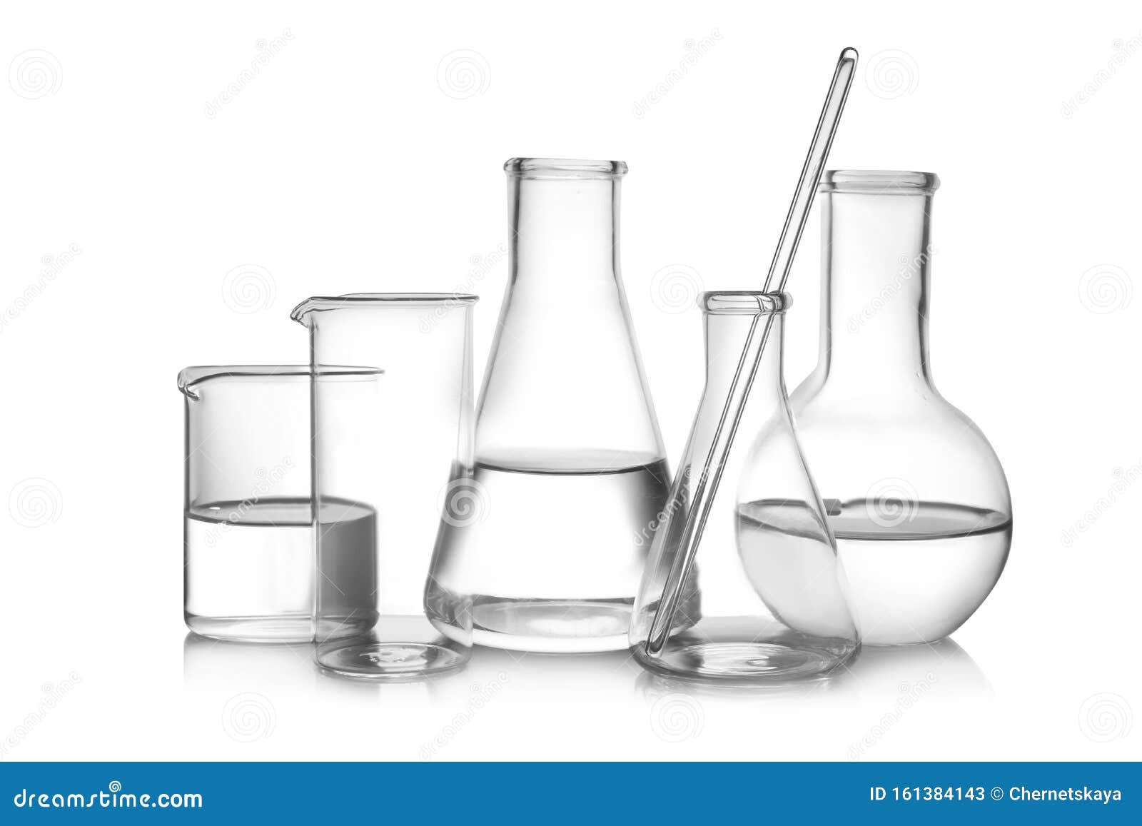 Laboratory Glassware with Liquid Samples Stock Image - Image of ...