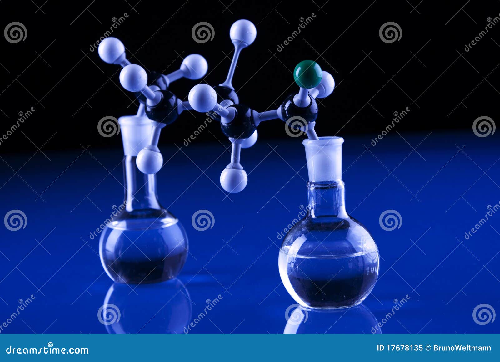Laboratory Glassware and Molecules Stock Image - Image of instrument ...