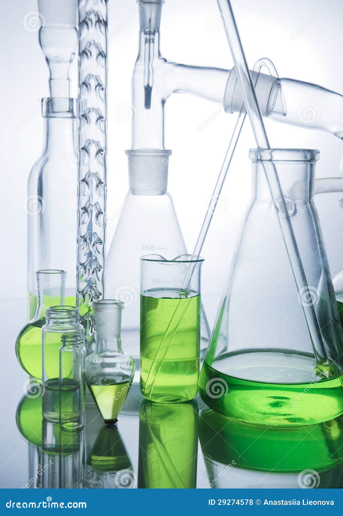 Laboratory Glassware Over White Stock Photo - Image of pharmaceutical ...