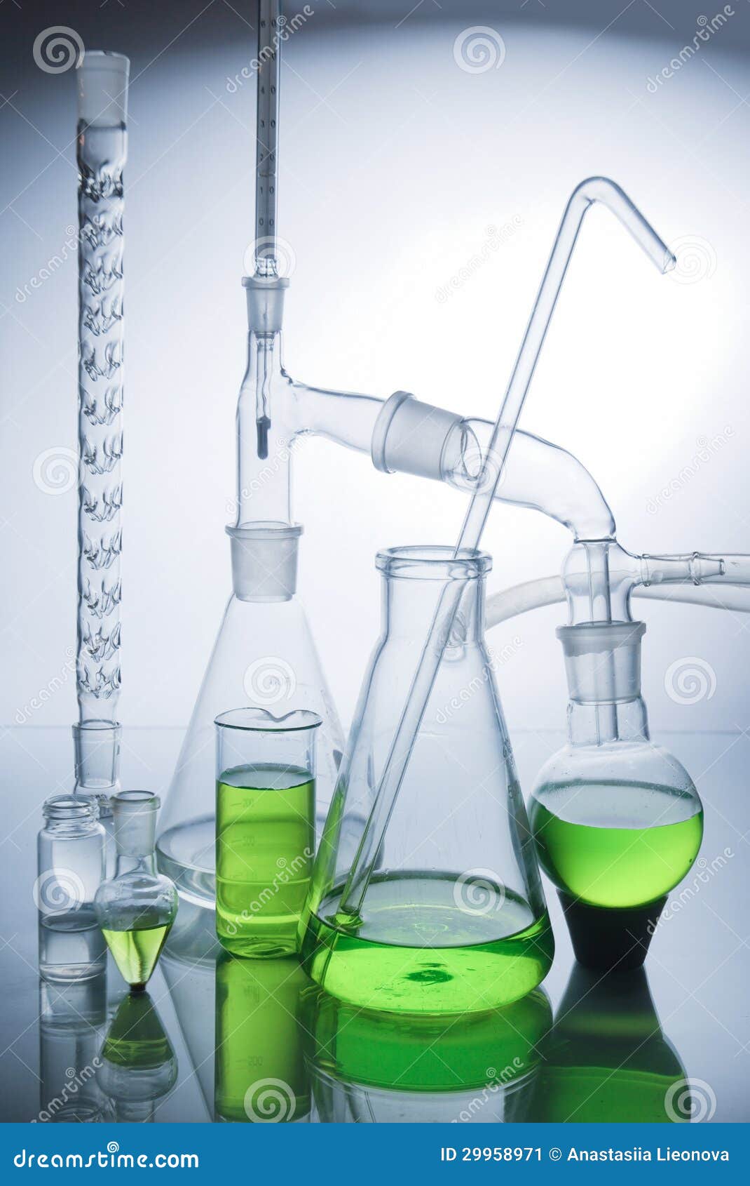 Laboratory Glassware Over White Stock Image - Image of discovery ...