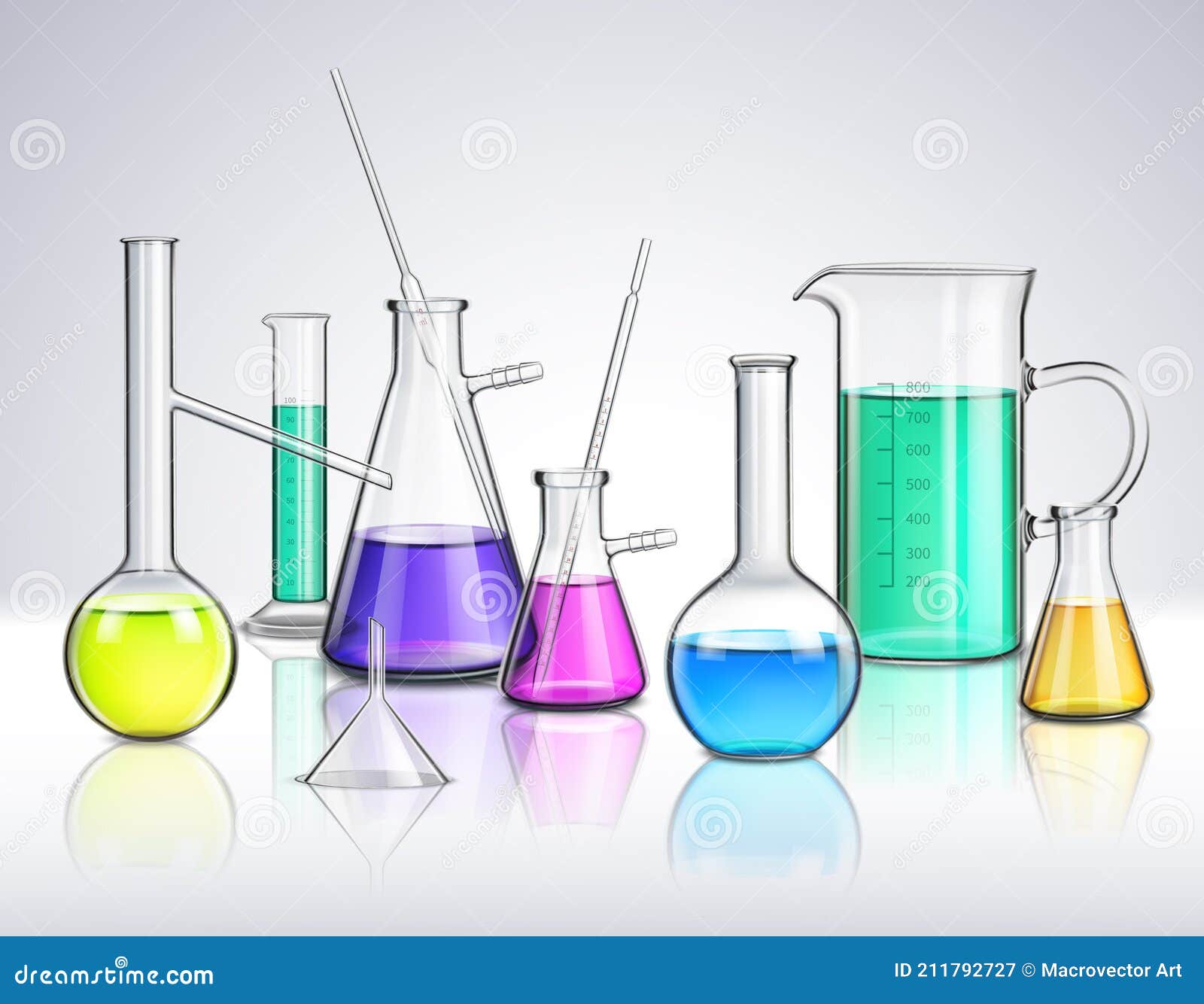 Laboratory Glassware Realistic Composition Stock Vector - Illustration ...