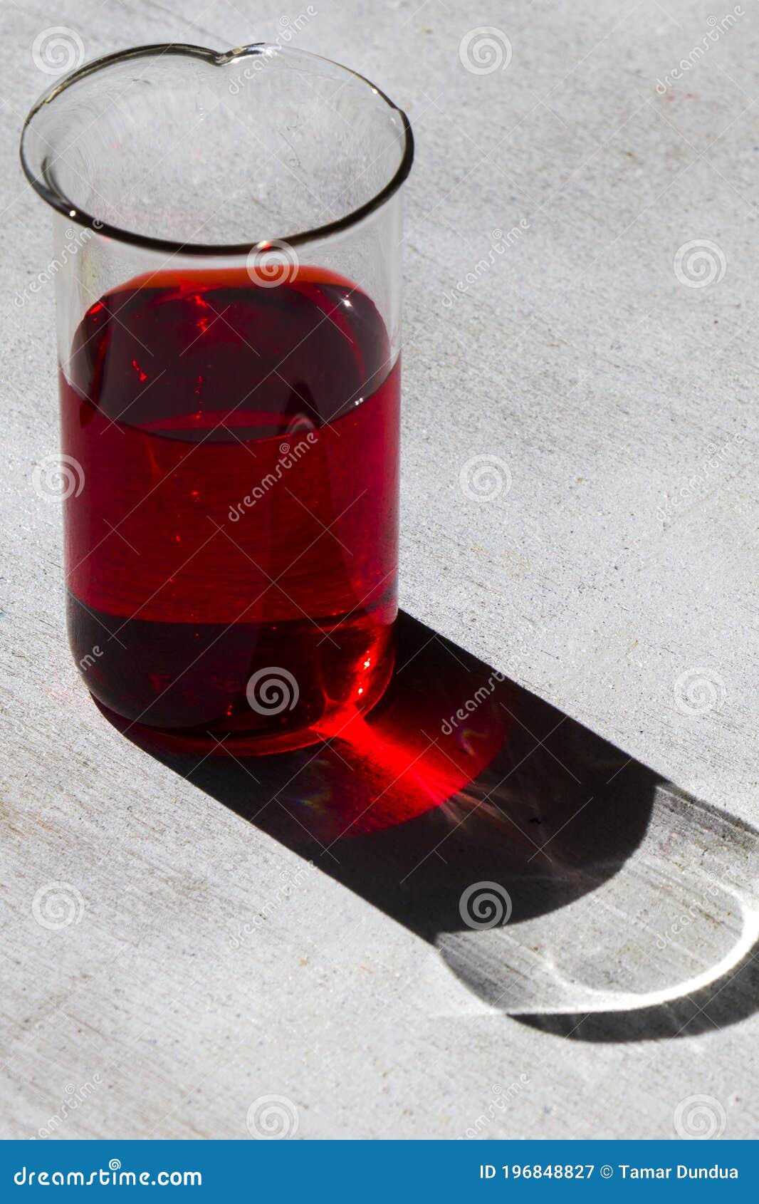 Laboratory Glassware with Red Color Reagents Stock Image - Image of ...
