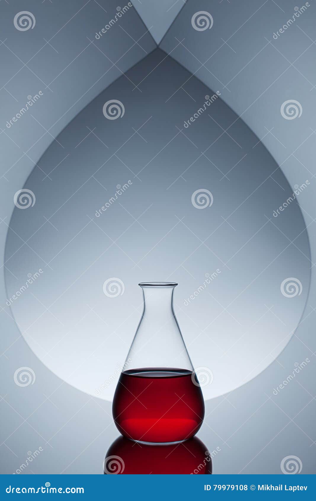 Laboratory Glassware with Red Liquid Stock Photo - Image of conical ...
