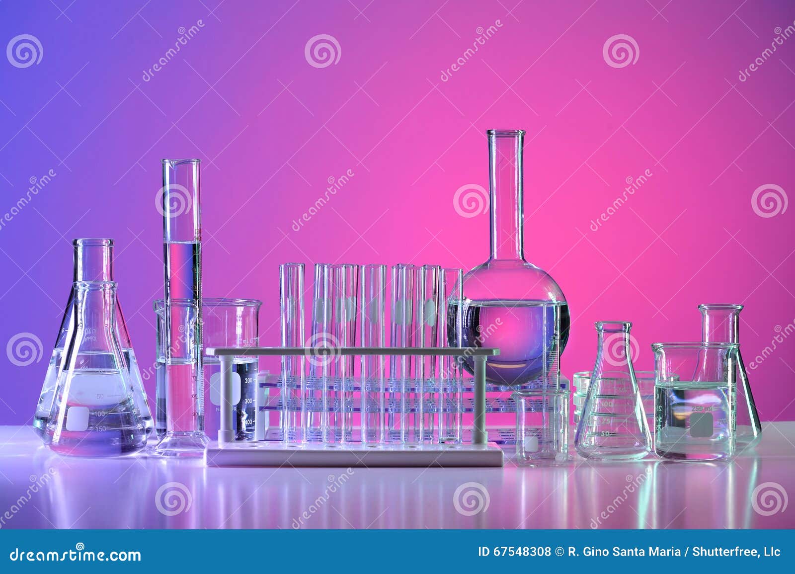 Laboratory Glassware on Table Stock Photo - Image of laboratory ...