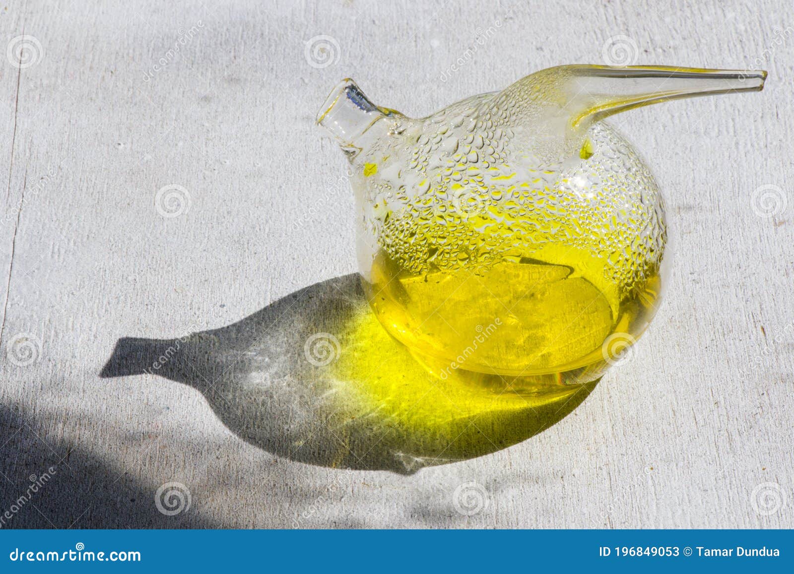 Laboratory Glassware with Yellow Color Reagent Stock Image - Image of ...