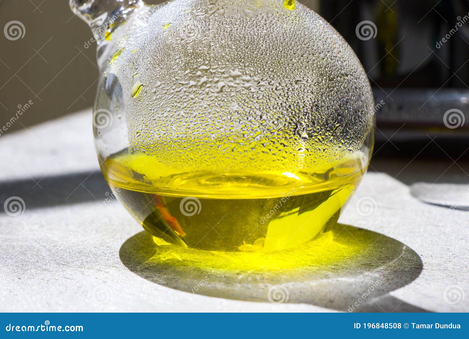 Laboratory Glassware with Yellow Colored Reagents Stock Photo - Image ...