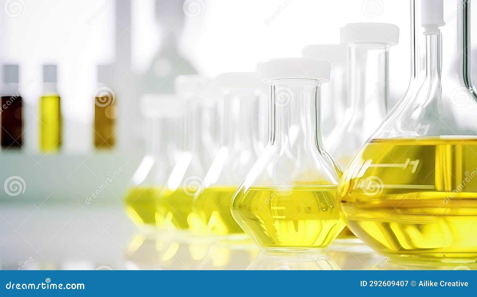 Laboratory Glassware with Yellow Liquid, Science Research and ...