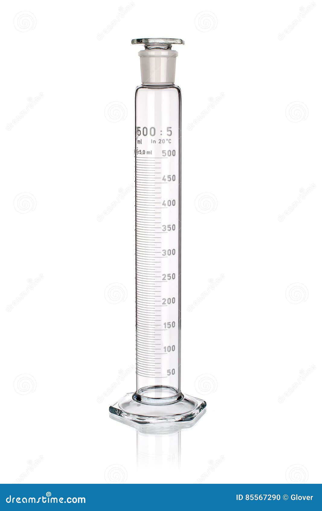 Laboratory Graduated Cylinder Isolated on White Stock Photo - Image of ...