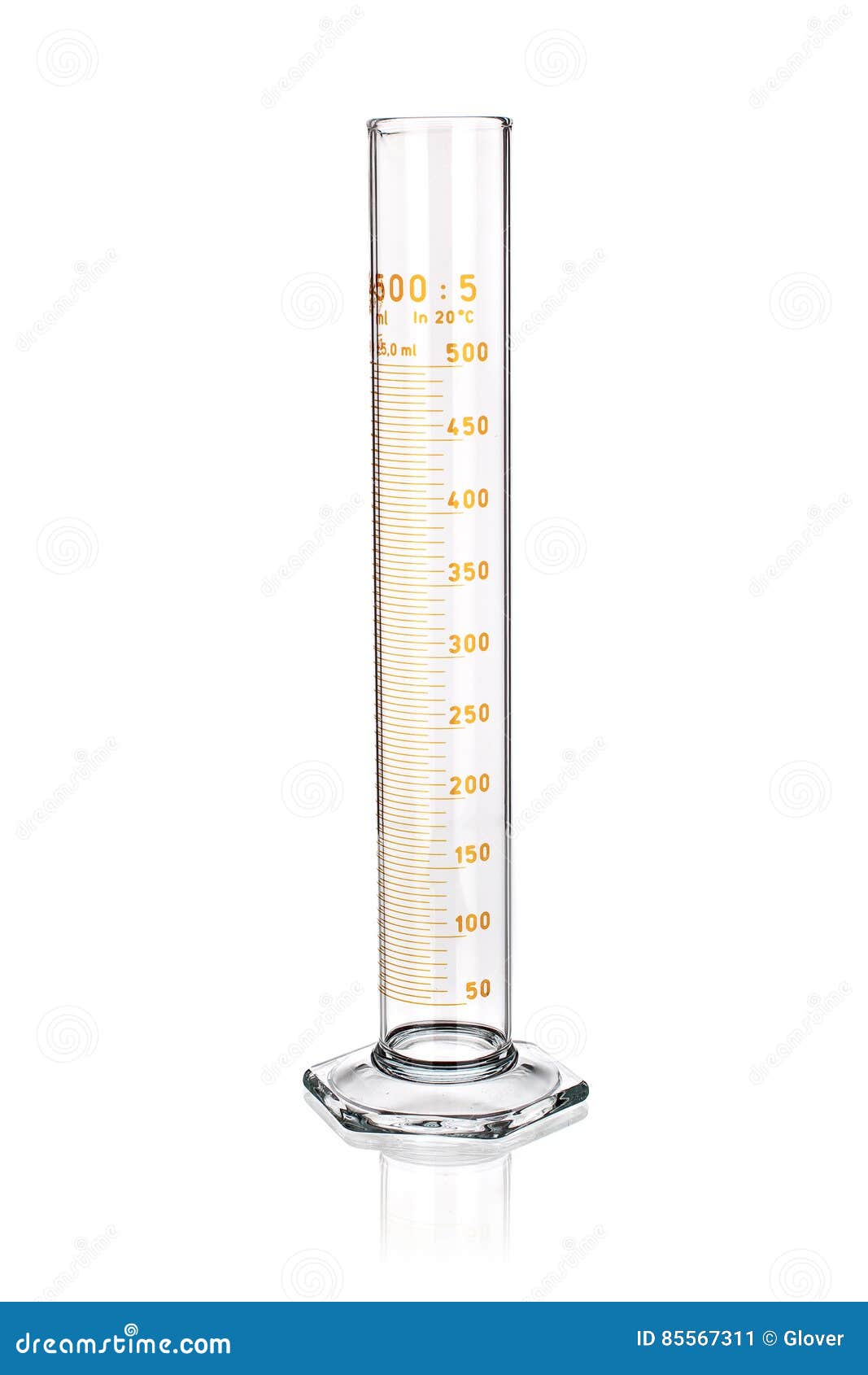 Laboratory Graduated Cylinder Isolated on White Stock Image - Image of ...