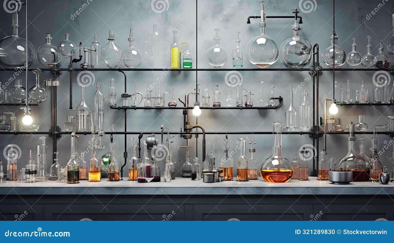 Laboratory Grey Background Science Stock Illustration - Illustration of ...