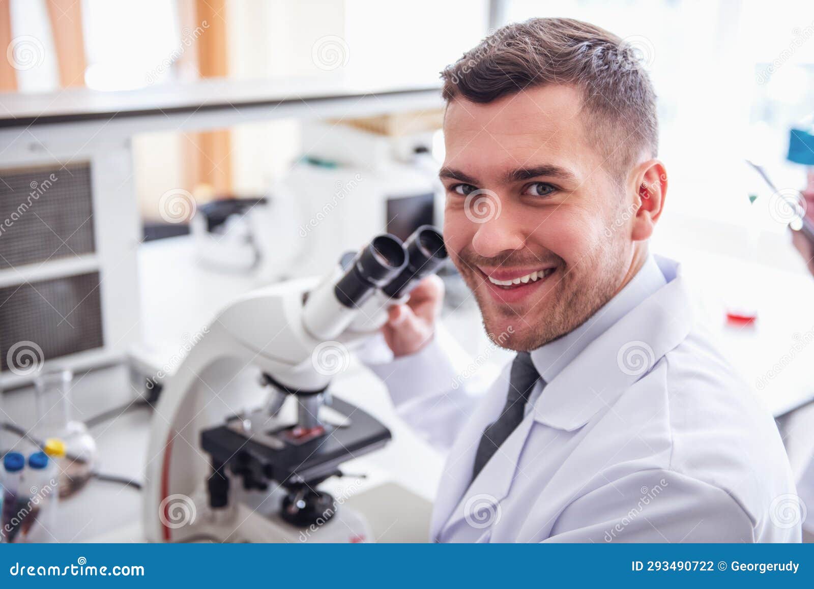 At the laboratory stock photo. Image of chemistry, biology - 293490722
