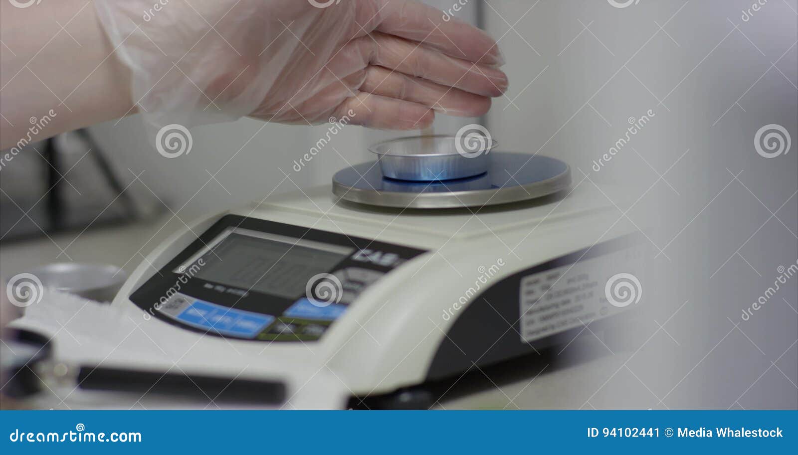 Laboratory High Precision Weighing Scale. Young Engineer Using Vernier ...