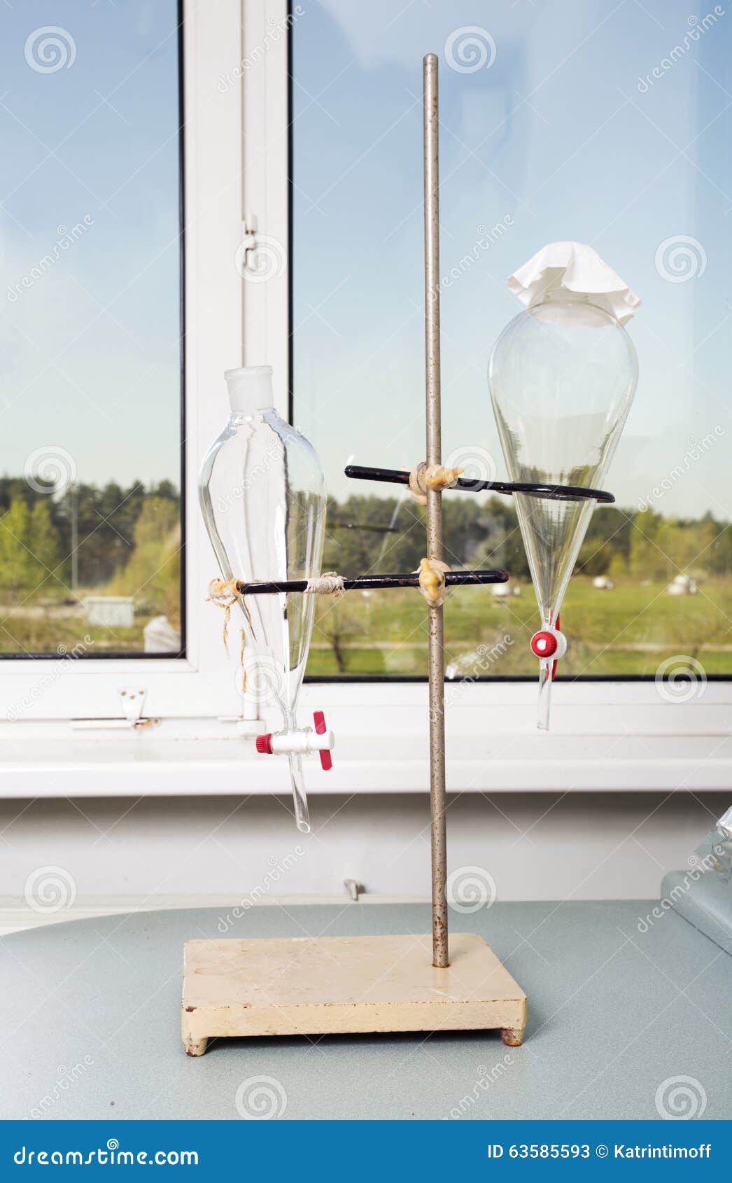 Laboratory Holder for Flasks. Stock Image - Image of analyzing, holder ...