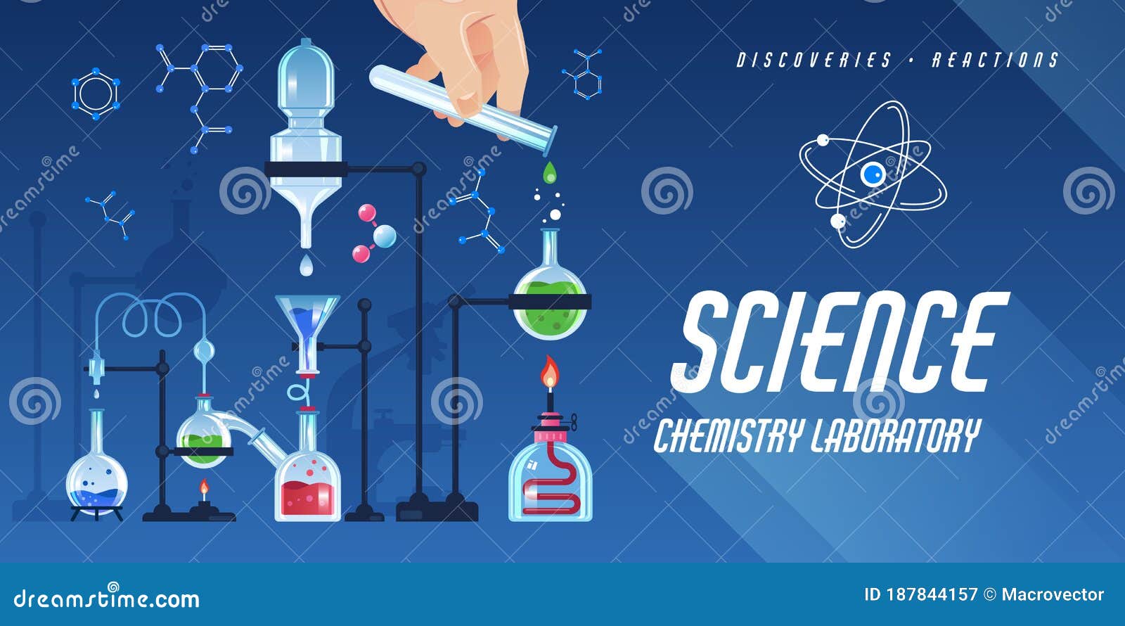 Laboratory Horizontal Poster Stock Vector - Illustration of biology ...