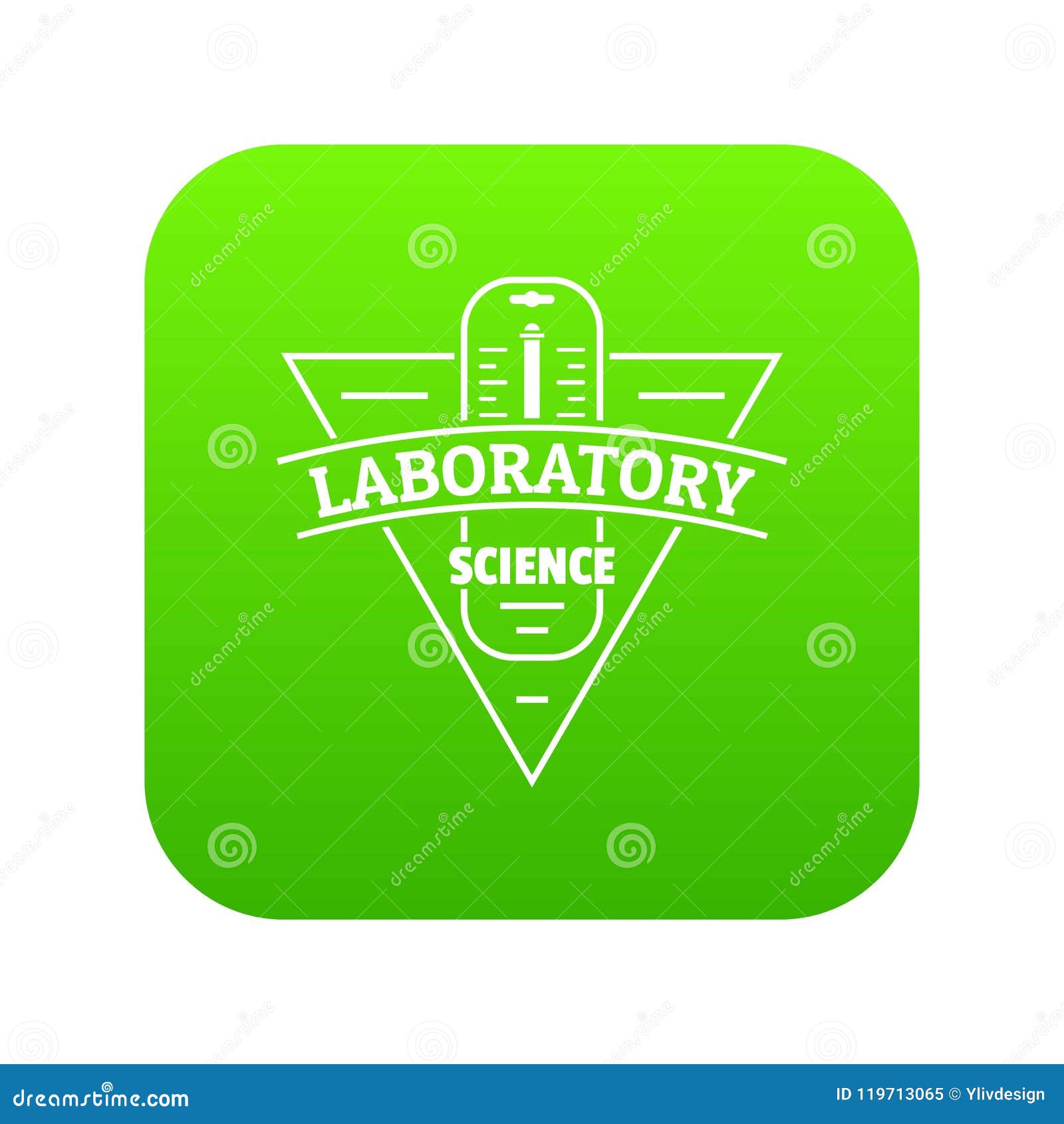 Laboratory Icon Green Vector Stock Vector - Illustration of molecule ...