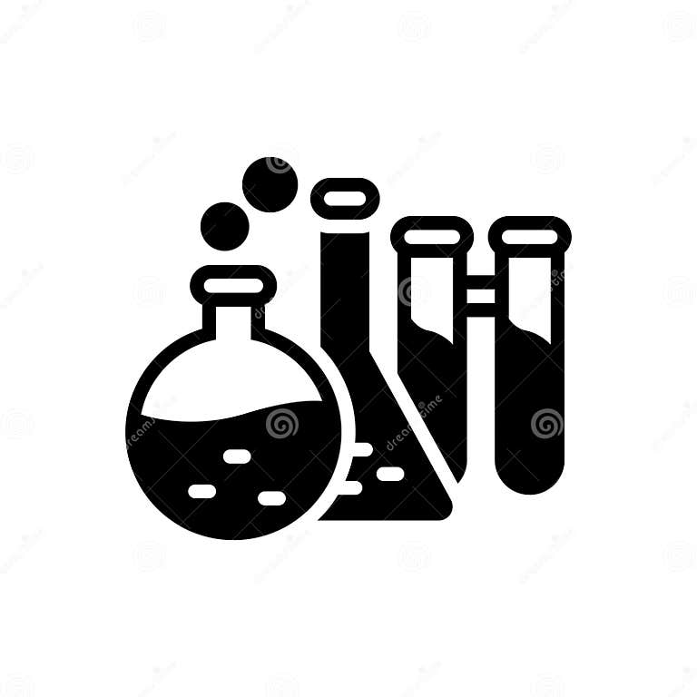 Black Solid Icon for Laboratory, Lab and Chemistry Stock Illustration ...