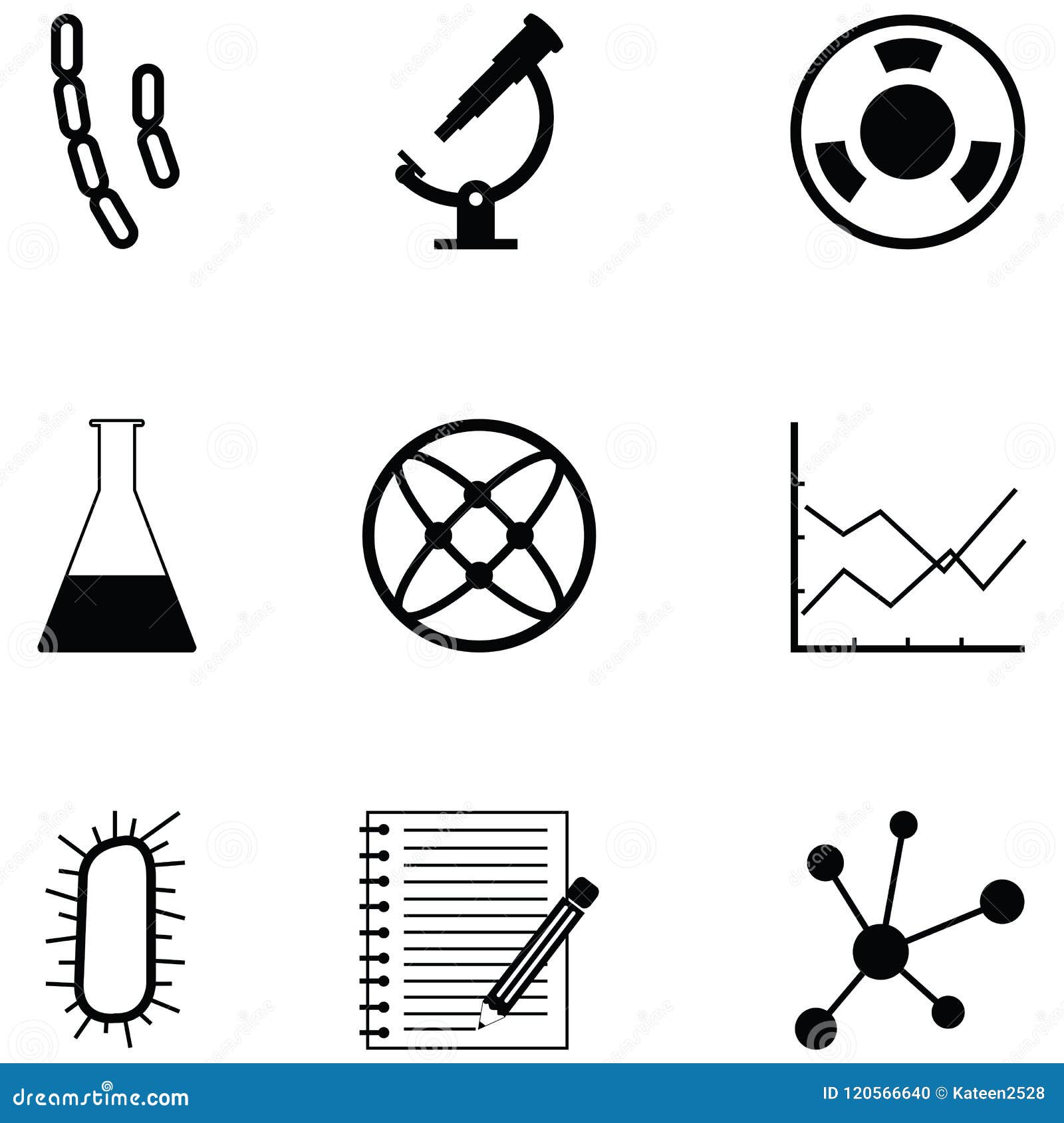 Laboratory icon set stock vector. Illustration of flask - 120566640