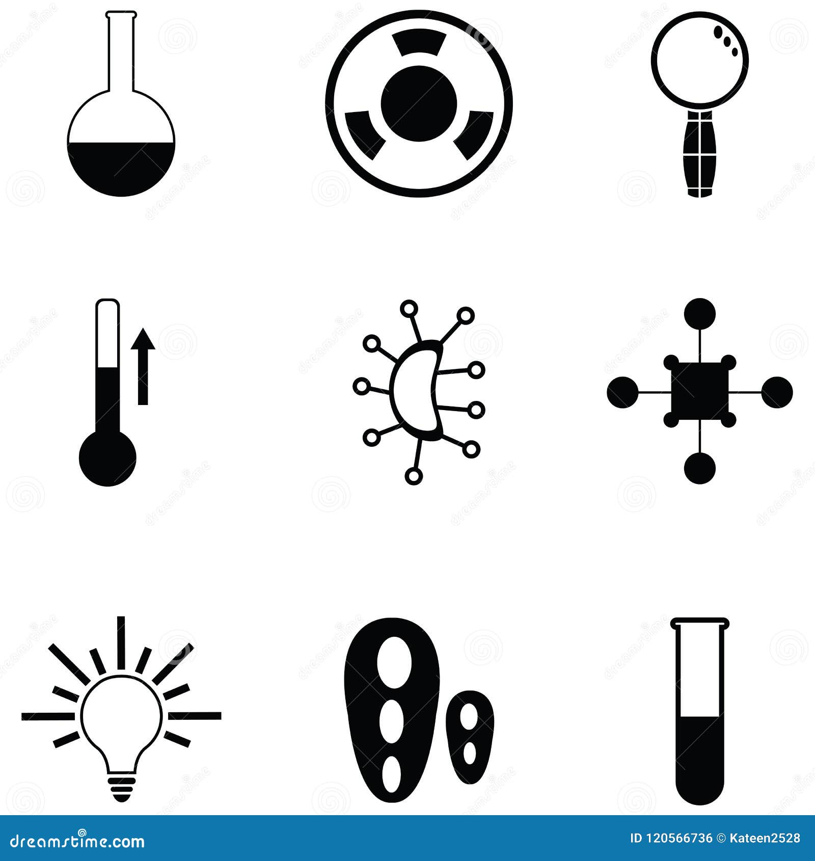 Laboratory icon set stock vector. Illustration of liquid - 120566736