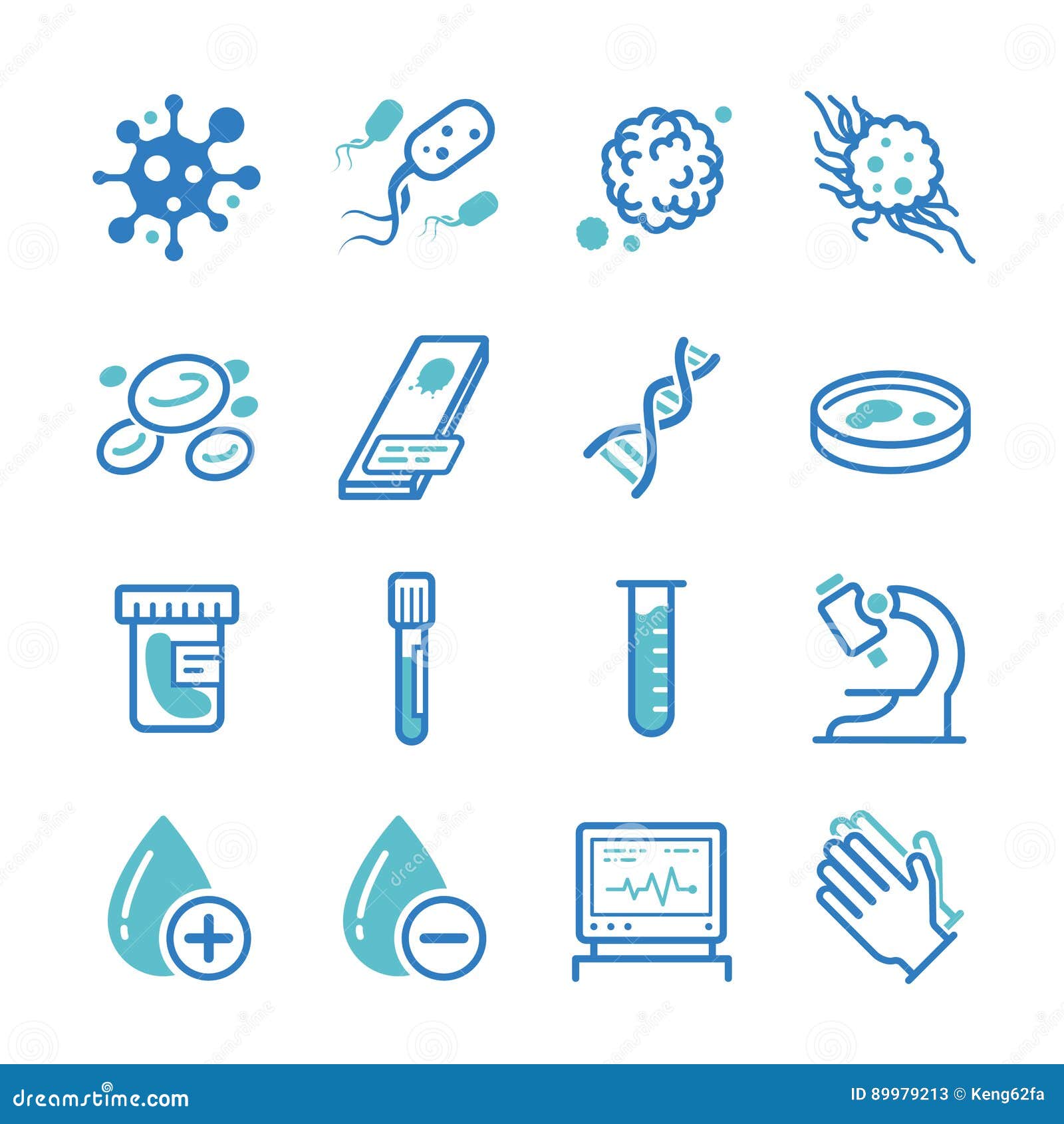 Laboratory icons set stock vector. Illustration of fungus - 89979213