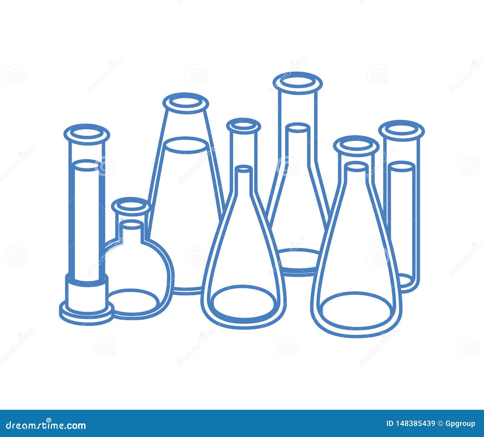 Laboratory Instruments in White Background Stock Vector - Illustration ...