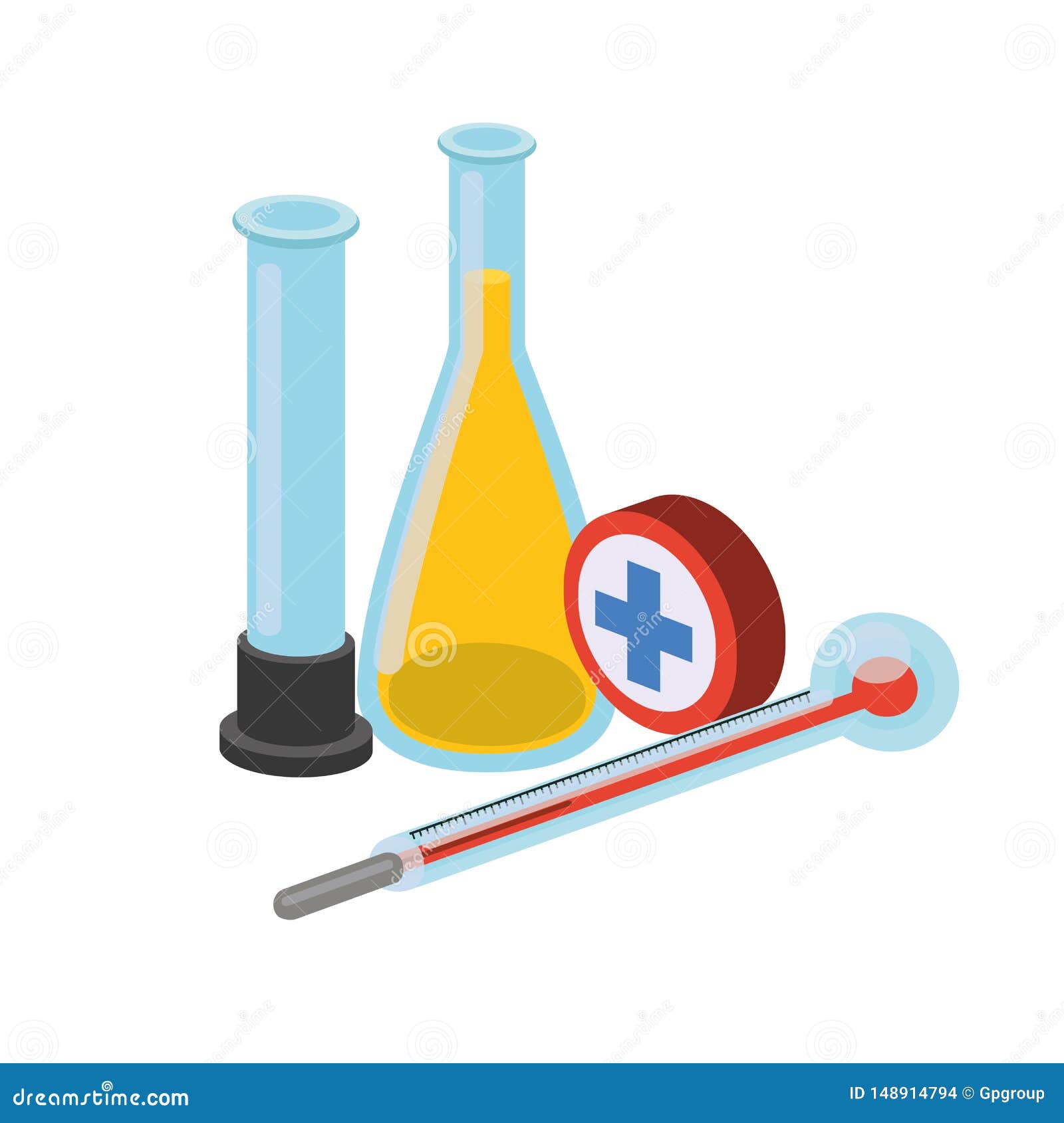 Laboratory Instruments in White Background Stock Vector - Illustration ...