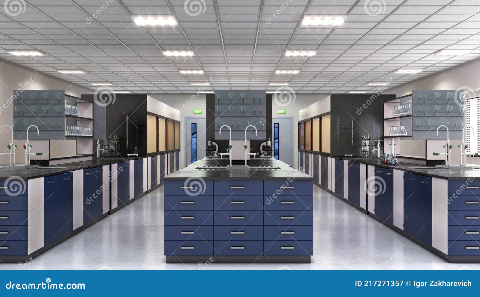 Laboratory Interior. Spacious Laboratory Stock Illustration ...