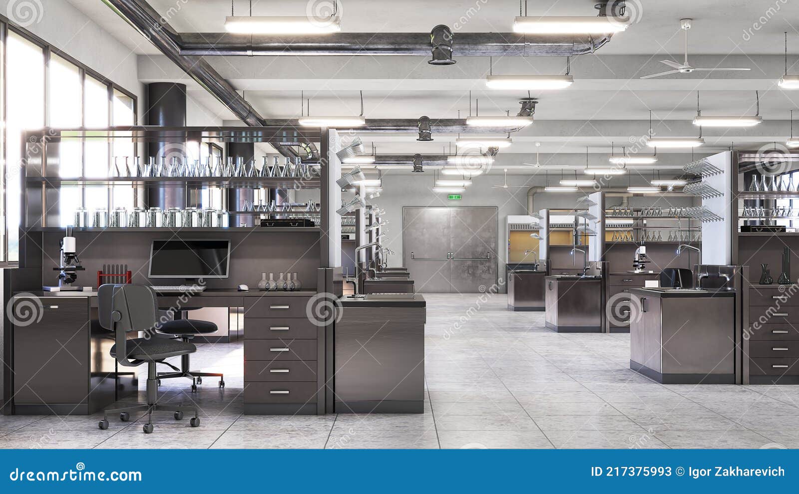 Laboratory Interior with Lab Equipment. Stock Illustration ...