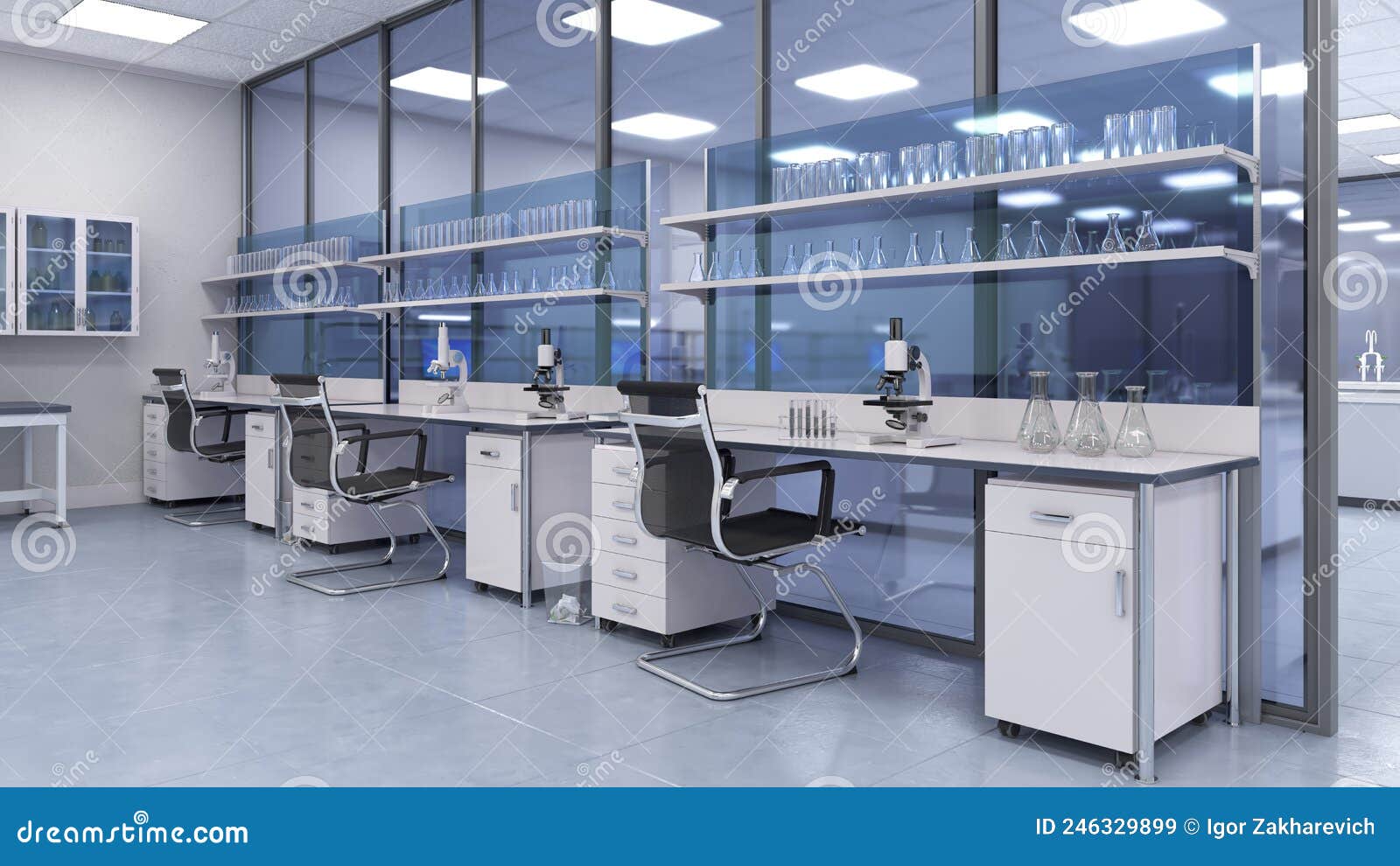 Laboratory Interior with Lab Equipment. Stock Image - Image of device ...