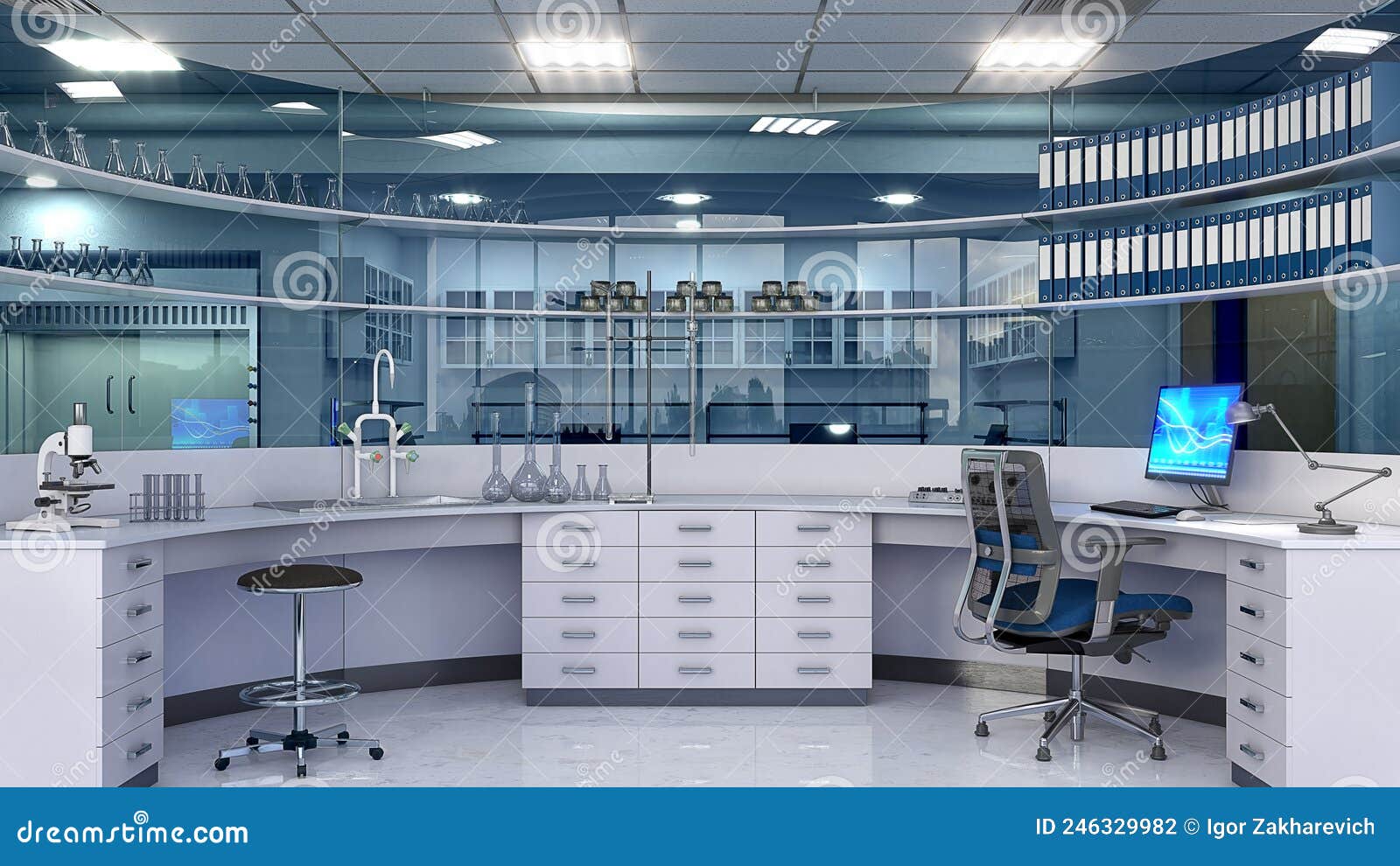 Laboratory Interior with Lab Equipment. Stock Illustration ...