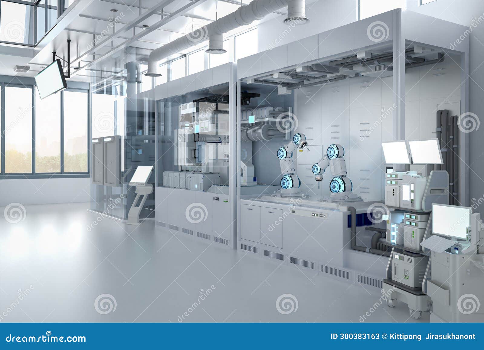Laboratory Interior or Manufacturing Factory with Space Stock ...
