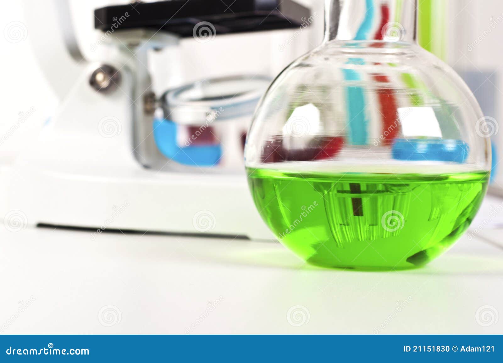 Laboratory Items, Bottle and Microscope Stock Photo - Image of ...