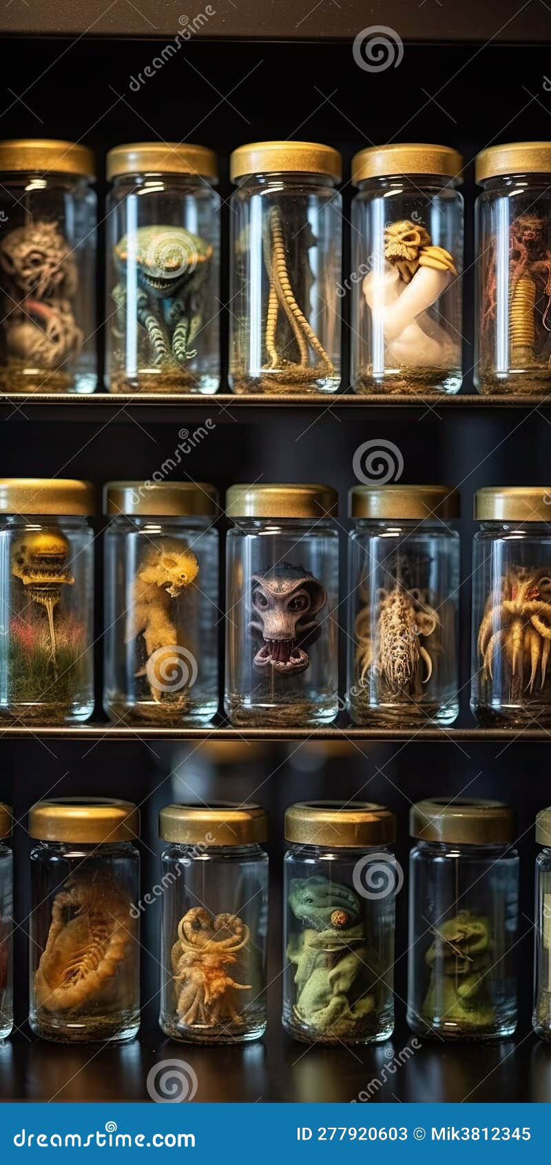Laboratory Jars With Different Rare Specimens. Royalty-Free Stock ...